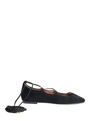 Madewell Greta Lace-Up Ballet Flat True Black