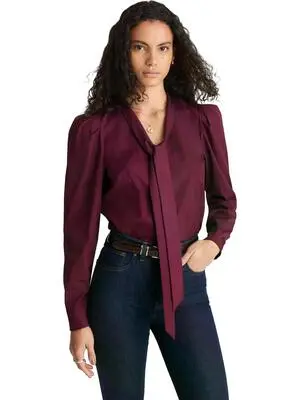Madewell V-neck Button-front Top - Dark Pomegranate