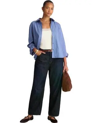 Madewell The Petite Curvy Darted Barrel-leg Jean - Foundry Wash