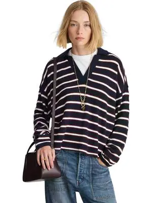Madewell Relaxed Striped Polo Shirt - Mau Mau Midnight Darkpom