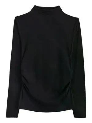 Madewell Ruched Mockneck Top - Jet Black