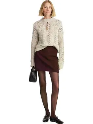 Madewell Mini Tweed Skirt - Dark Pomegranate