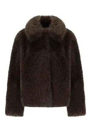 Max Mara Faux Fur Jacket - Brown