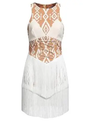 Elisabetta Franchi Mini Geometric-print Dress - Beige