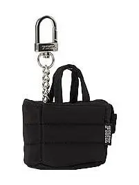 Pink Mini Tote Keychain Charm - Black