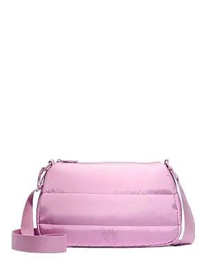 Pink Quilted Puffer Mini Hobo Bag - Purple