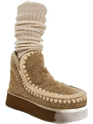 Mou Mini Platform Boots - Military Hairy Suede