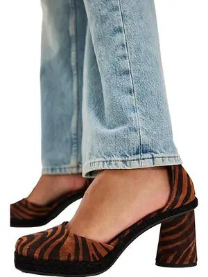 Free People In The Wild Platform Heels - Tiger Suede