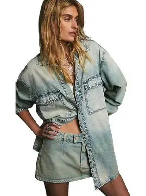 ONETEASPOON Essential Denim Shirt - Acid Blue