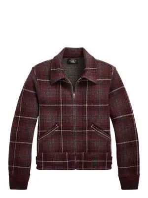 Ralph Lauren Plaid Wool Sweater Jacket - Deep Red/multi