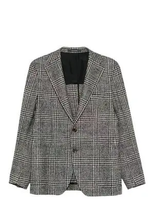 Tagliatore Checked Button Jacket Grey