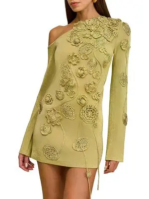 Cult Gaia Kaela Floral-appliqué Mini Dress - Gold