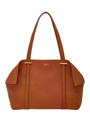 FERRAGAMO Medium Folded Leather Tote Bag - Brown