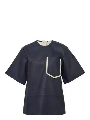 LEE MATHEWS Henry Chest-pocket Shirt - Blue