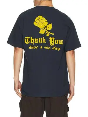 MARKET Thank You Needlepoint Tee In Black - Naval Academy