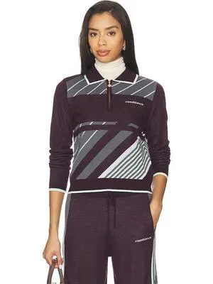 Casablanca Diagonal Sporty Polo - Aubergine