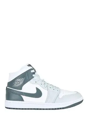 JORDAN 1 Mid Sneakers - White  Smoke Grey & Pure Platinum
