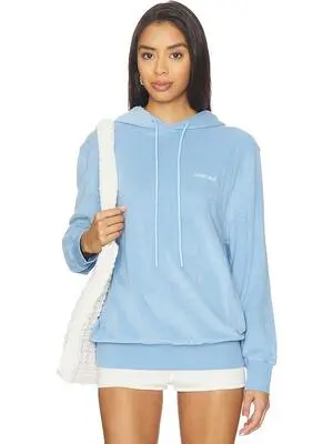 Hunza G Towelling Embroidered Hoodie - Cornflower