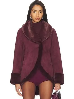 UNREAL FUR Perfect Stranger Faux Fur Jacket - Burgundy