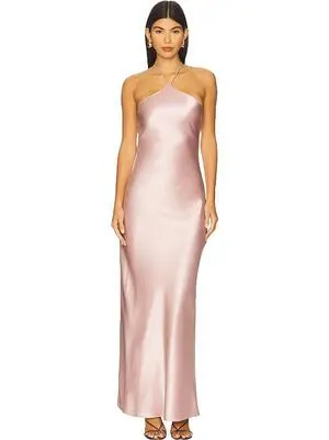 Line & Dot Alisa Satin Maxi Dress - Ballet Pink