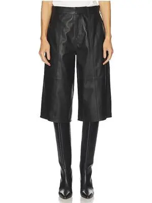 GRLFRND Foster Leather Culotte - Black