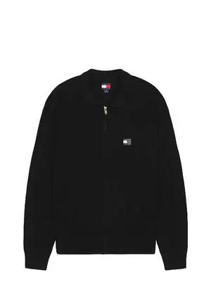 Tommy Hilfiger Tonal Badge Front Zip Sweatshirt - Black