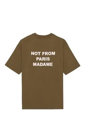 DRÃ´LE DE MONSIEUR Le T-shirt Slogan In Brown - Kaki