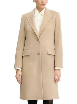 BOSS Single-breasted Wool Coat - Neutrals