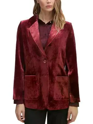 Sisley Velour Blazer - Red