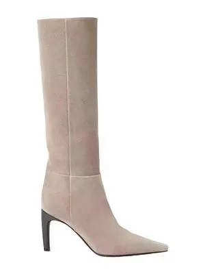 Brunello Cucinelli Monili-detail Knee High Boots - Grey