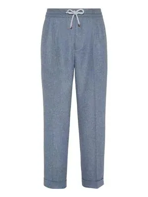 Brunello Cucinelli Double-pleat Trousers - Blue
