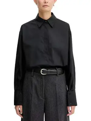BOSS Long-sleeve Cotton Shirt - Black