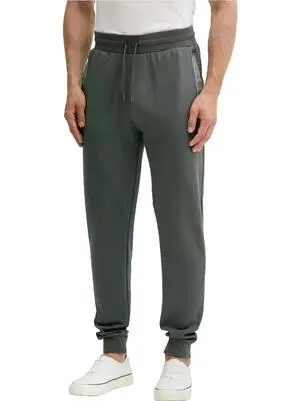 BOSS Drawstring-waist Cotton Trousers - Grey