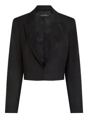 KARL LAGERFELD Rhinestone Lapel Cropped Jacket
