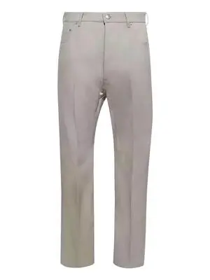 Rick Owens Geth Cotton Trousers - Neutrals