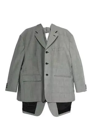 Comme Des Garçons Plaid-pattern Blazer - Grey