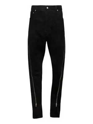 Rick Owens Corduroy Trousers With Zip Detail - Black