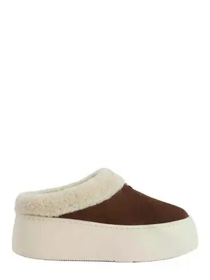 GIUSEPPE ZANOTTI Gz League Shearling Platform Slippers - Brown