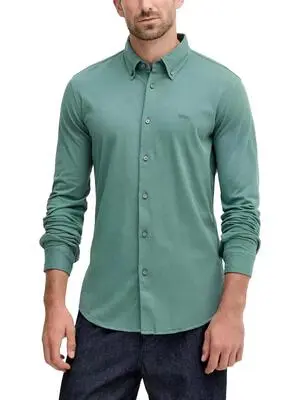 BOSS Myjersey Button Long-sleeve Shirt - Green