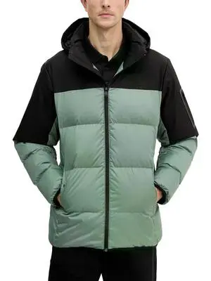 BOSS Hooded Panelled Padded Jacket - Green