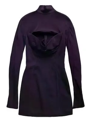MUGLER Slice Long-sleeve Minidress - Purple