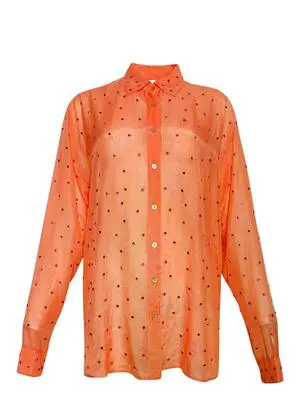 Oseree Gem-embellished Shirt - Orange