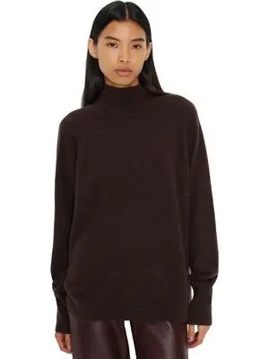 REFORMATION Meritt Cashmere Turtleneck - Brown