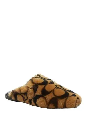 COACH Signature Shearling Slippers - Coconut