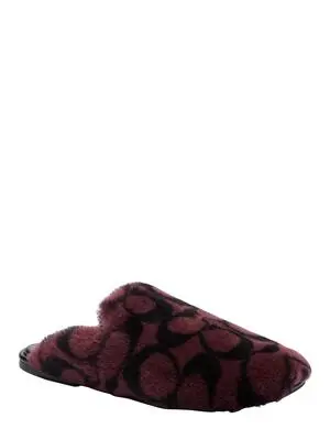 COACH Signature Shearling Slippers - Merlot
