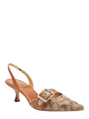 Coach Margot Slingback In Crystal Signature Jacquard - Burnished Amber