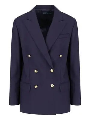 Polo Ralph Lauren Double-breasted Wool Blazer - Blue
