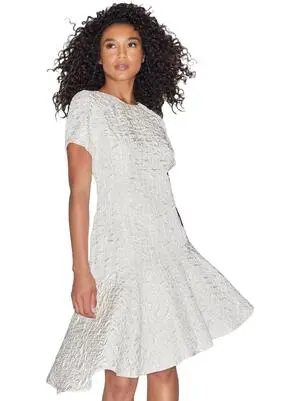 Natori Jacquard Flounce Dress - Neutral