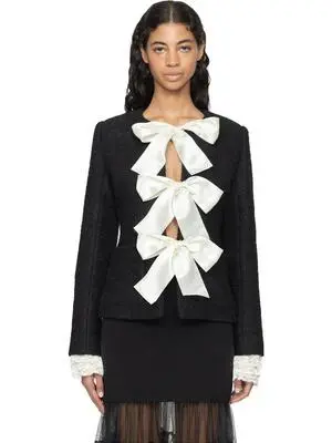 Sea Seraphine Bouclé Bow Jacket - Black