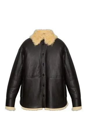 Acne Studios Oversized Leather Jacket - Black